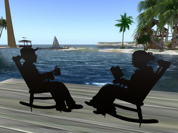 Second Life Marketplace - TM Rocking Chair Shadow Figure Yard Stakes ...