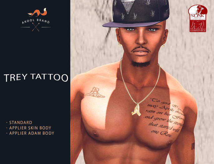 Second Life Marketplace - {Akool Brand} Trey Tattoo