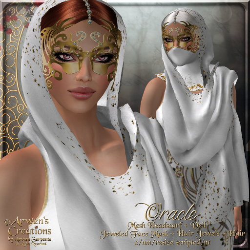Second Life Marketplace - {AS} Oracle Headscarf & Veil: White Mesh ...