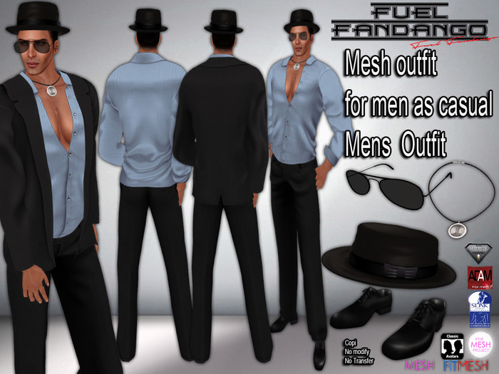 Second Life Marketplace - Mesh outfit for men as casual - Mens Outfit
