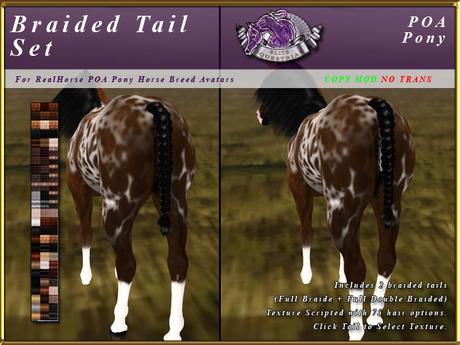 Second Life Marketplace - *E* Braided Tail Set [BOXED] RH POA Pony