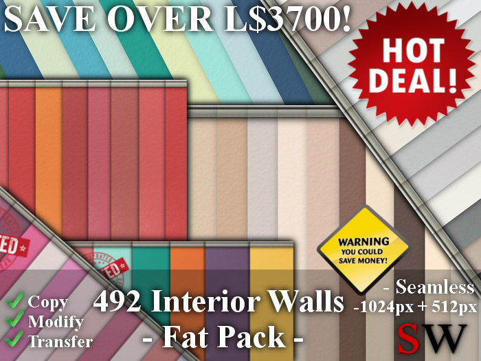 Second Life Marketplace - -SW- Seamless 492 Interior Walls Textures ...