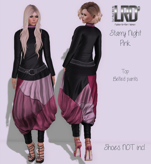 Second Life Marketplace - LRD Starry Night Outfit Patchwork Pink