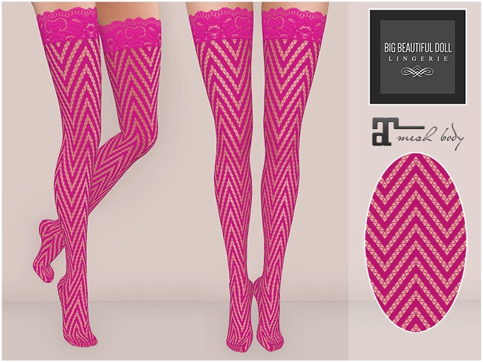 Second Life Marketplace - Stockings Fishnet Pattern Ver.1 Hot Pink ...