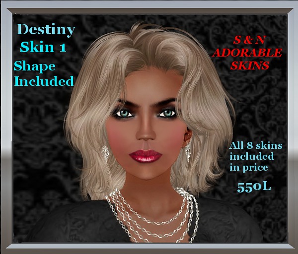 Second Life Marketplace - ADORABLE SKINS Destiny skins D16 complete