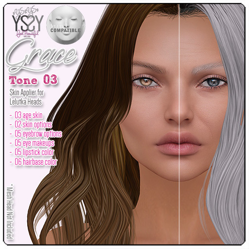 Second Life Marketplace - *YS&YS* Grace Tone 03 Skin Applier for ...