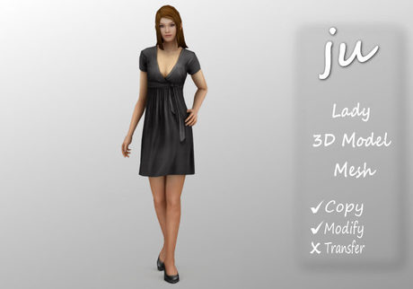 Second Life Marketplace - JU Beautiful Lady 3D Model Mesh