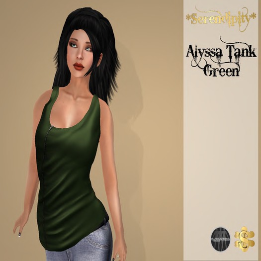 Second Life Marketplace - *Serendipity* Alyssa Tank Green (BOXED)