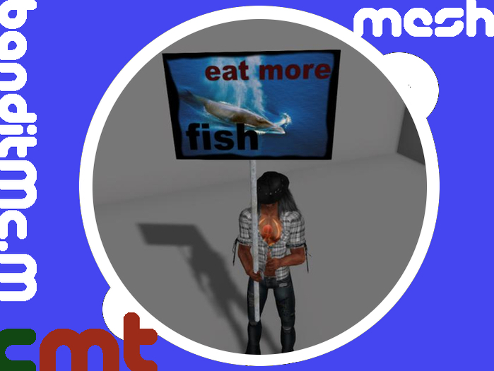 Second Life Marketplace - Demonstration mesh handsign - Eat more fish ...