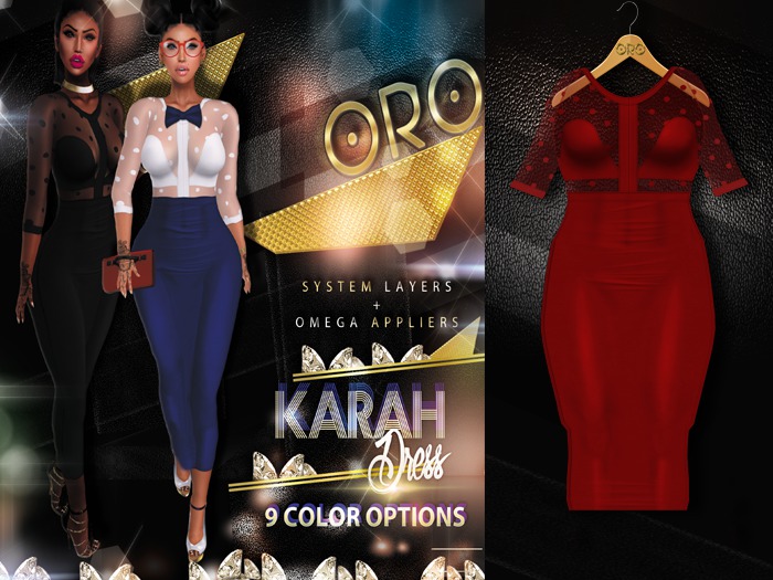 Second Life Marketplace - ORO - Karah Dress - Red