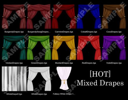 Second Life Marketplace - [HOT] Mixed Drape Textures Set