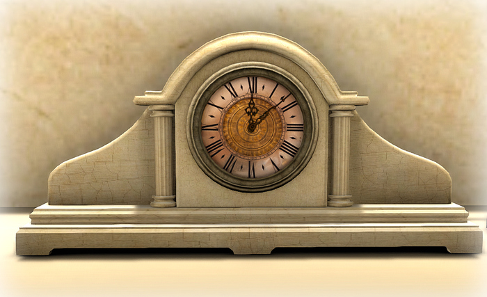 Second Life Marketplace - NEW! La Galleria Mantle Clock 3 Ivory Mesh