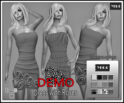 Second Life Marketplace - *Ydea* Dress with Roses Multicolor demo