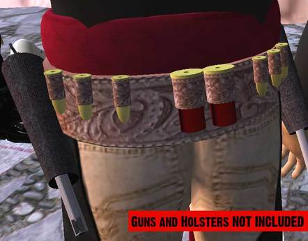 Second Life Marketplace - Western Gun Belt - Bullet Belt - Cowboy Belt