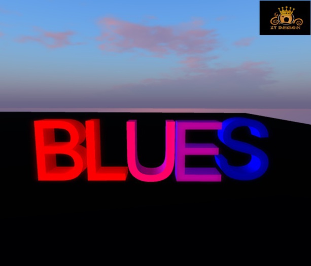 Second Life Marketplace - ZT 3D BLUES SIGN