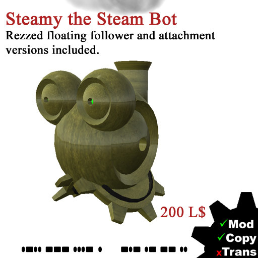 Second Life Marketplace - Steamy the Steam Bot (boxed)