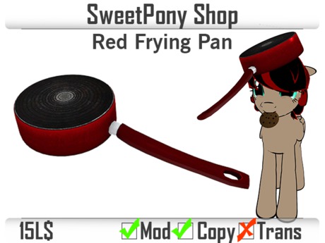 Second Life Marketplace - SweetPony - Red Frying Pan