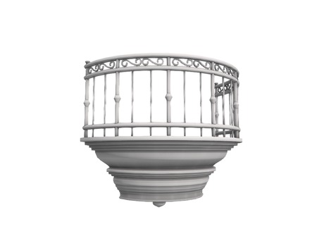Second Life Marketplace - Fullperm Mesh Round Balcony #1