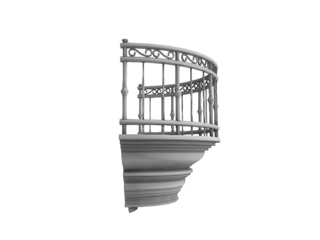Second Life Marketplace - Fullperm Mesh Round Balcony #1