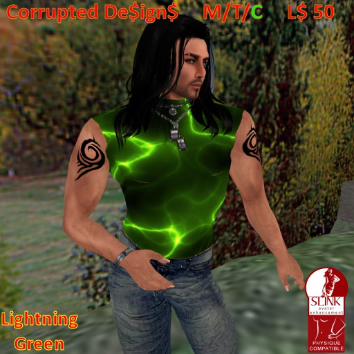 Second Life Marketplace - Corrupted Designs Green Lightning - Slink ...