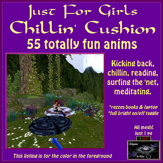 Second Life Marketplace - *EbE* Just for Girls Chillin' Cushion ...