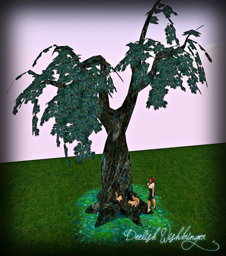 Second Life Marketplace - Fantasy Tree w/ Squirrels TEAL