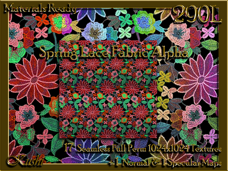Second Life Marketplace - Spring Lace ALPHA Fabric Seamless Textures ...