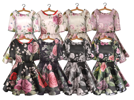 Second Life Marketplace - {amiable}Mesh Vintage Rose A-line One-piece ...