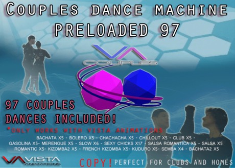 Second Life Marketplace - VISTA ANIMATIONS-COUPLES DANCING MACHINE ...