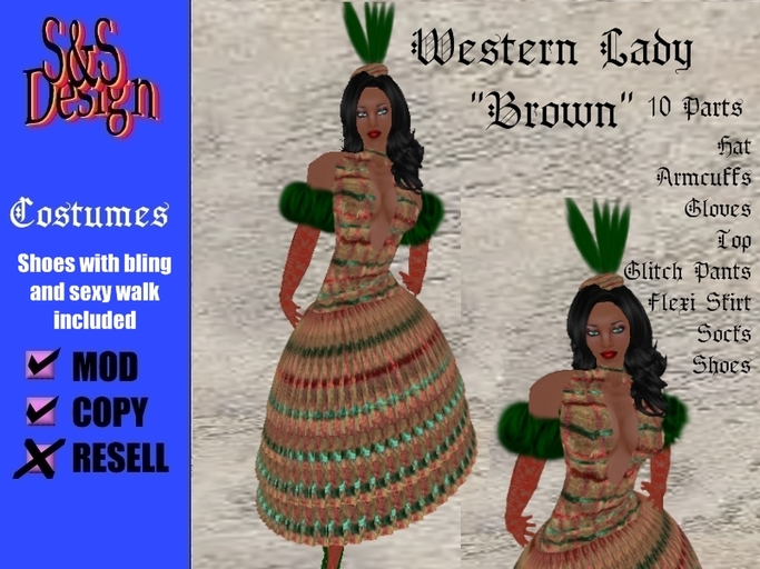 Second Life Marketplace - S&S Western Lady Brown boxed