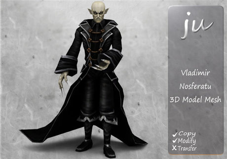 Second Life Marketplace - JU Vladimir Nosferatu 3D Model Mesh