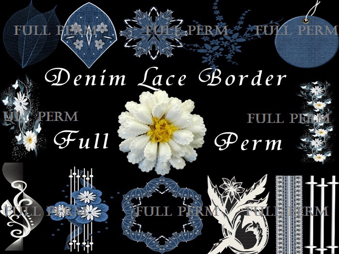 Second Life Marketplace - Denim Lace Textures Alpha - FULL PERM