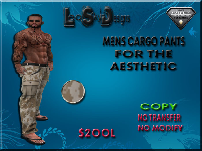Second Life Marketplace - LSD - SANDS CAMO CARGO PANTS (AESTHETIC)