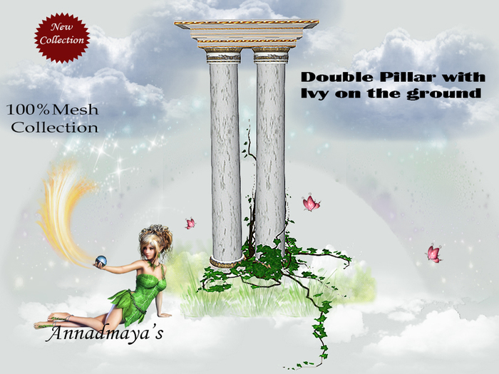 Second Life Marketplace - Double Pillar with Ivy on the ground"copy and ...