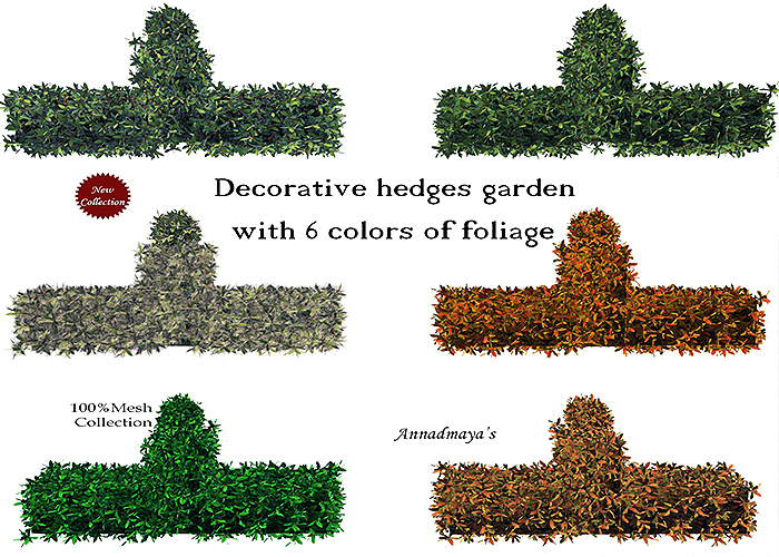 Second Life Marketplace - Mesh Hedges Garden Plant v01
