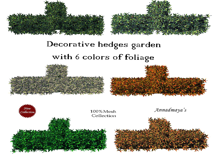 Second Life Marketplace - Mesh Hedges Garden Plant v02