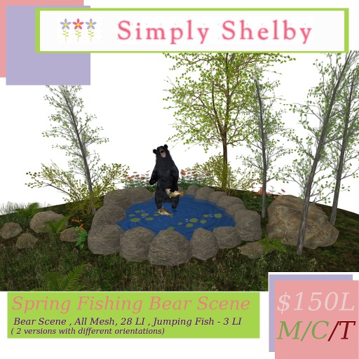 Second Life Marketplace - Simply Shelby Fishing Bear Spring/Summer ...