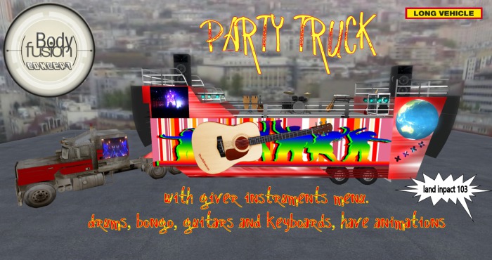 Second Life Marketplace - party truck band (playable) box