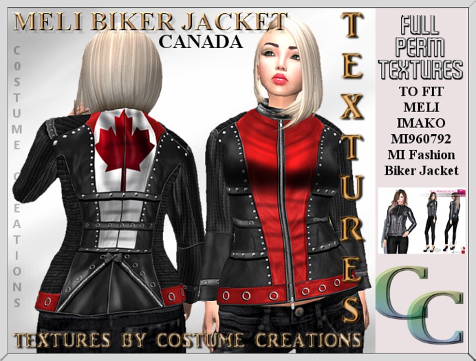 Second Life Marketplace - MELI BIKER JACKET MI960792 CANADA FULL PERM ...