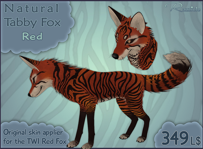 Second Life Marketplace - Razzicle Natural Tabby Fox: Red