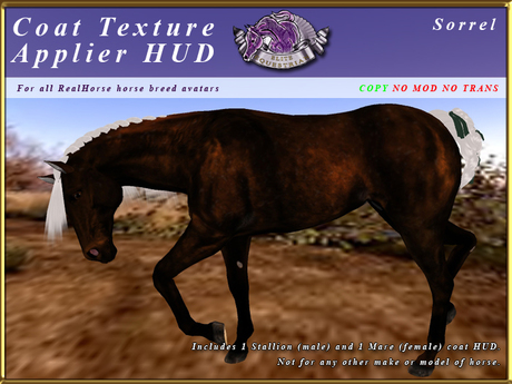 Second Life Marketplace - *E* RealHorse Coat Texture HUD [BOXED] Sorrel