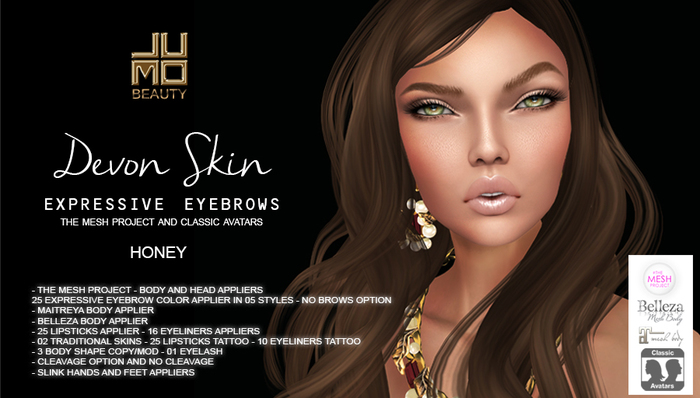 Second Life Marketplace - .:JUMO:. Devon Skin Honey* - TMP Maitreya Belleza