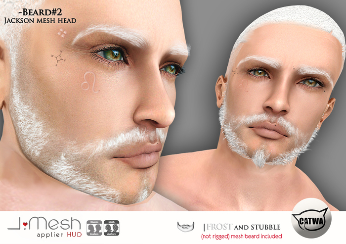 Second Life Marketplace - [i.mesh] - Beard#2 FROST/stub. appliers for ...