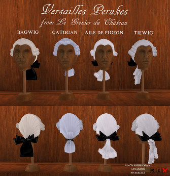 Second Life Marketplace - Versailles Aile de Pigeon Wig Whites Set