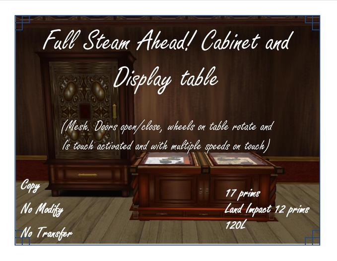 Second Life Marketplace - Full Steam Ahead! Steampunk Cabinet and ...