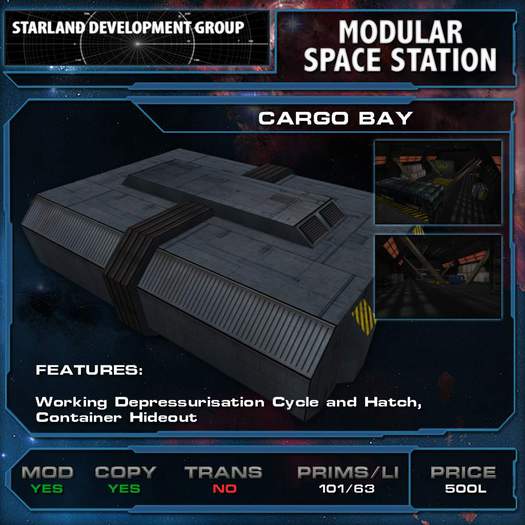Second Life Marketplace - Starland Modular Space Station - Cargo Bay