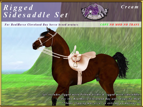Second Life Marketplace - *E* Rigged Sidesaddle Set [BOXED] RHCB Cream