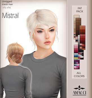 Second Life Marketplace - Amacci Hair - Mistral - FAT Pack