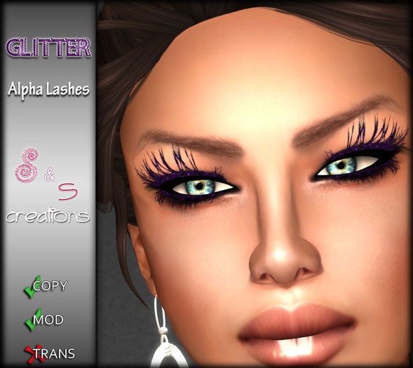 Second Life Marketplace - **GLITTER ALPHA LASHES (PURPLE)**