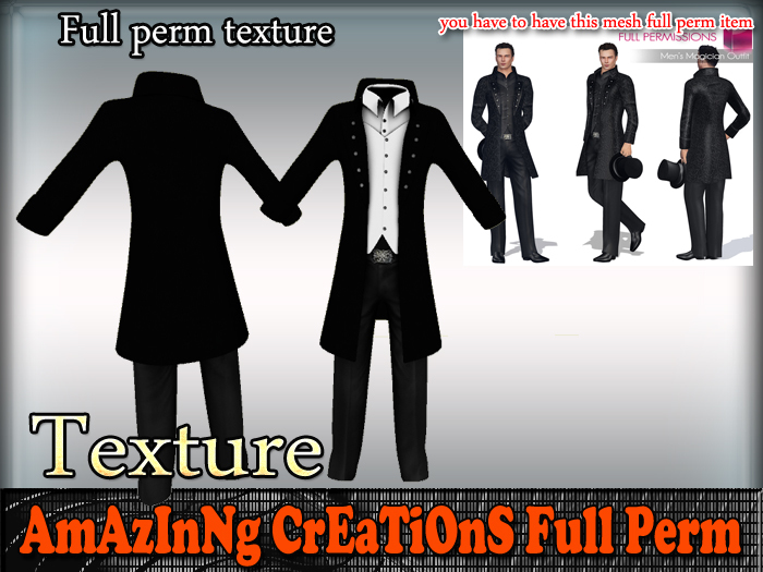 Second Life Marketplace - AmAzInG CrEaTiOnS Texture Men's Magician ...